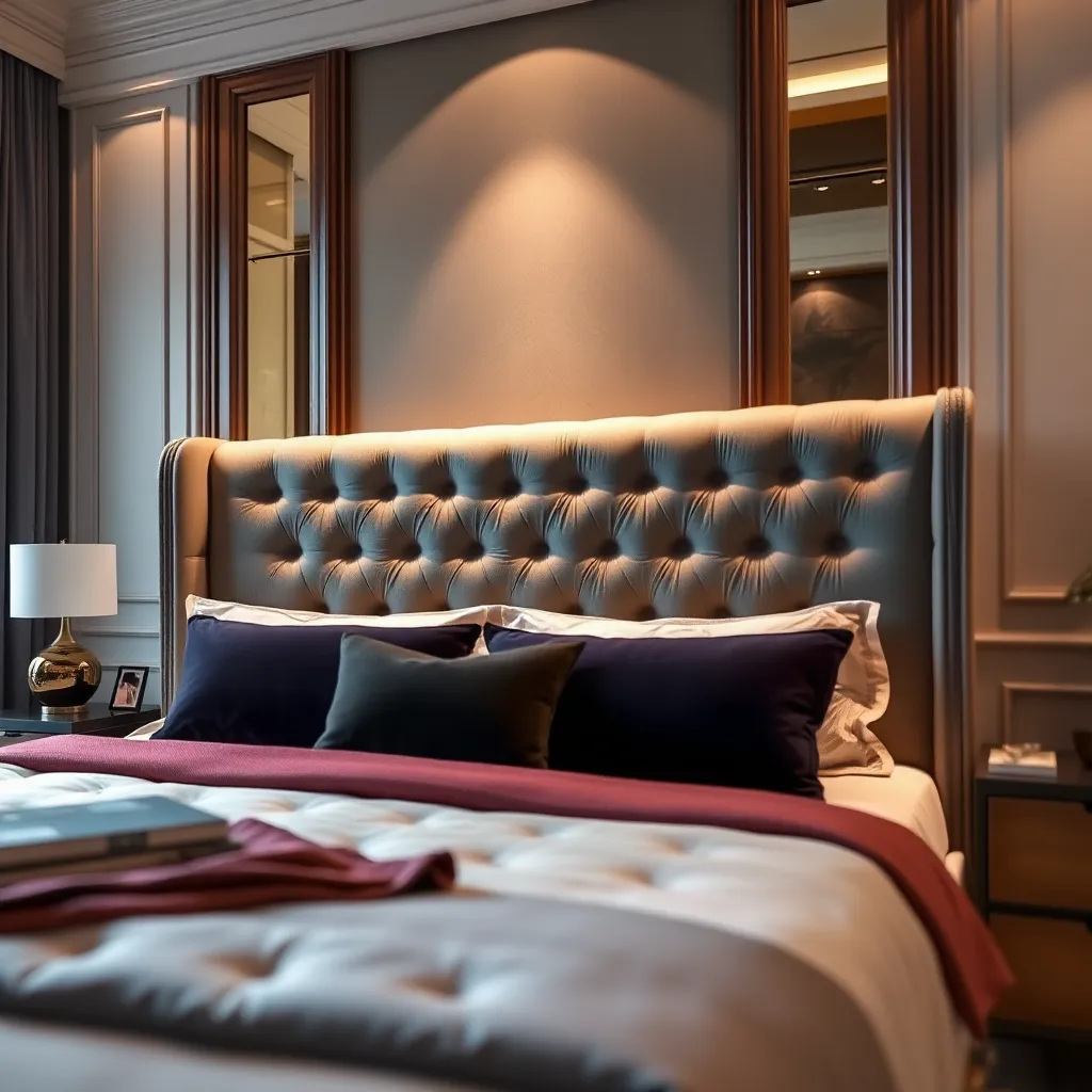 The Charms of Velvet Plush Headboards in Bedroom Design