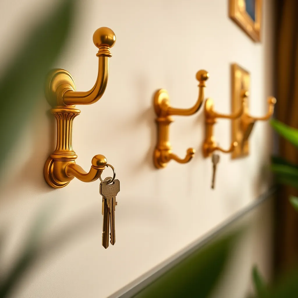 Elevate Your Space with Gold Key Hooks for Decor