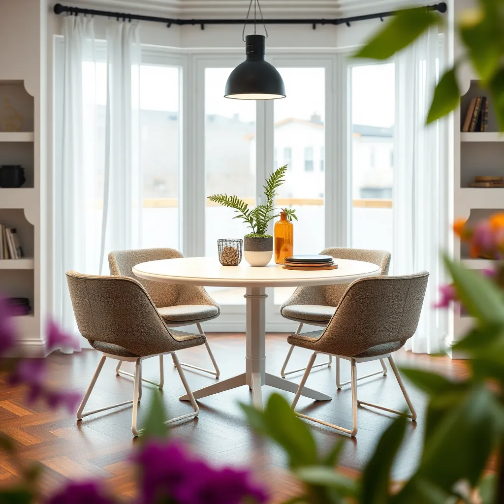 Versatile Round Kitchen Tables with Five Chairs