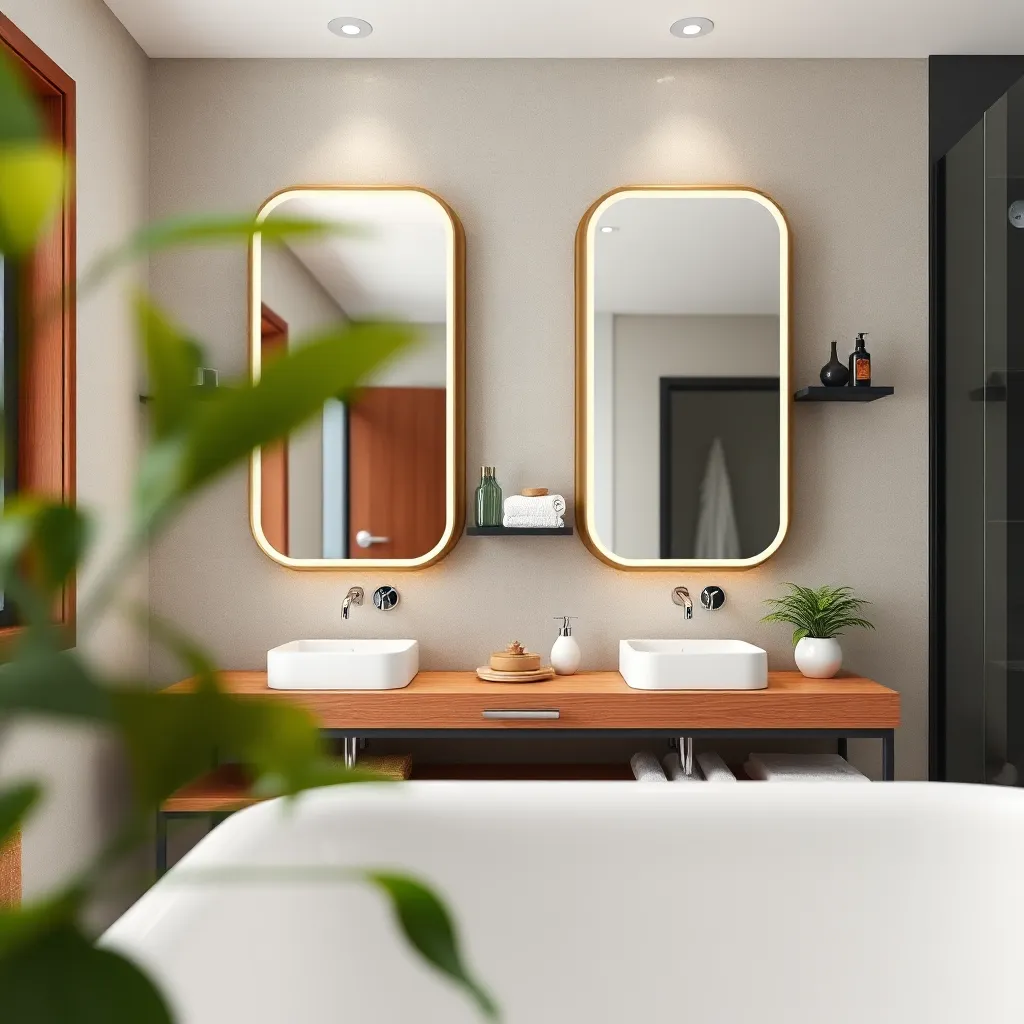 Enhance Your Small Bathroom with Mirrors and Shelves